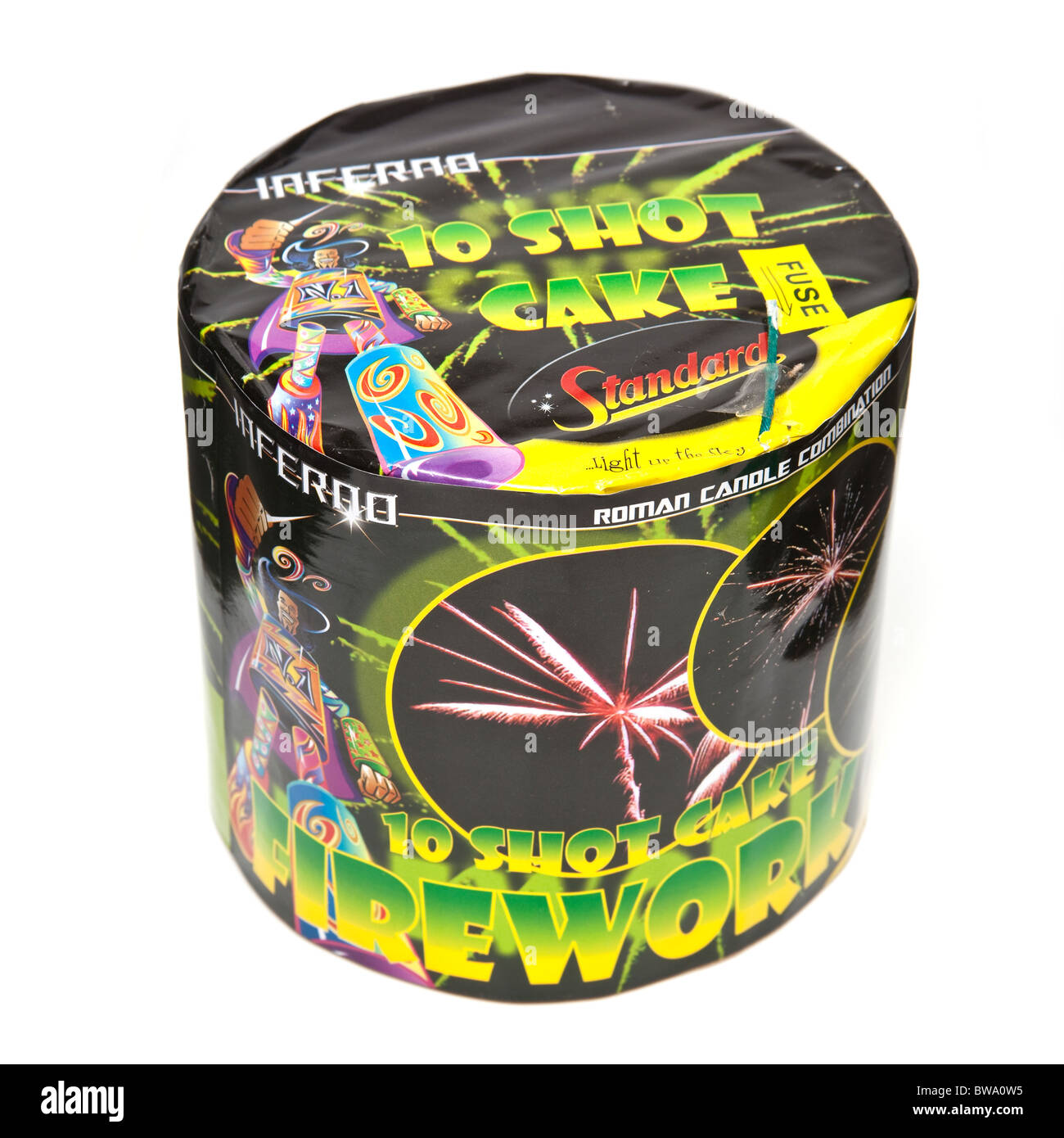 Fireworks cake isolated on a white studio background Stock Photo - Alamy