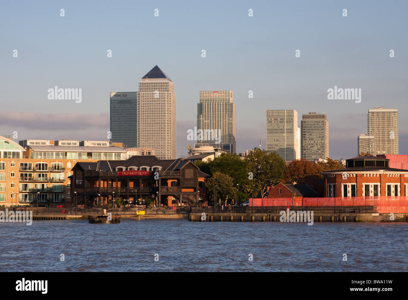 Canary Wharf and surrounding buildings, in the City of London Stock ...