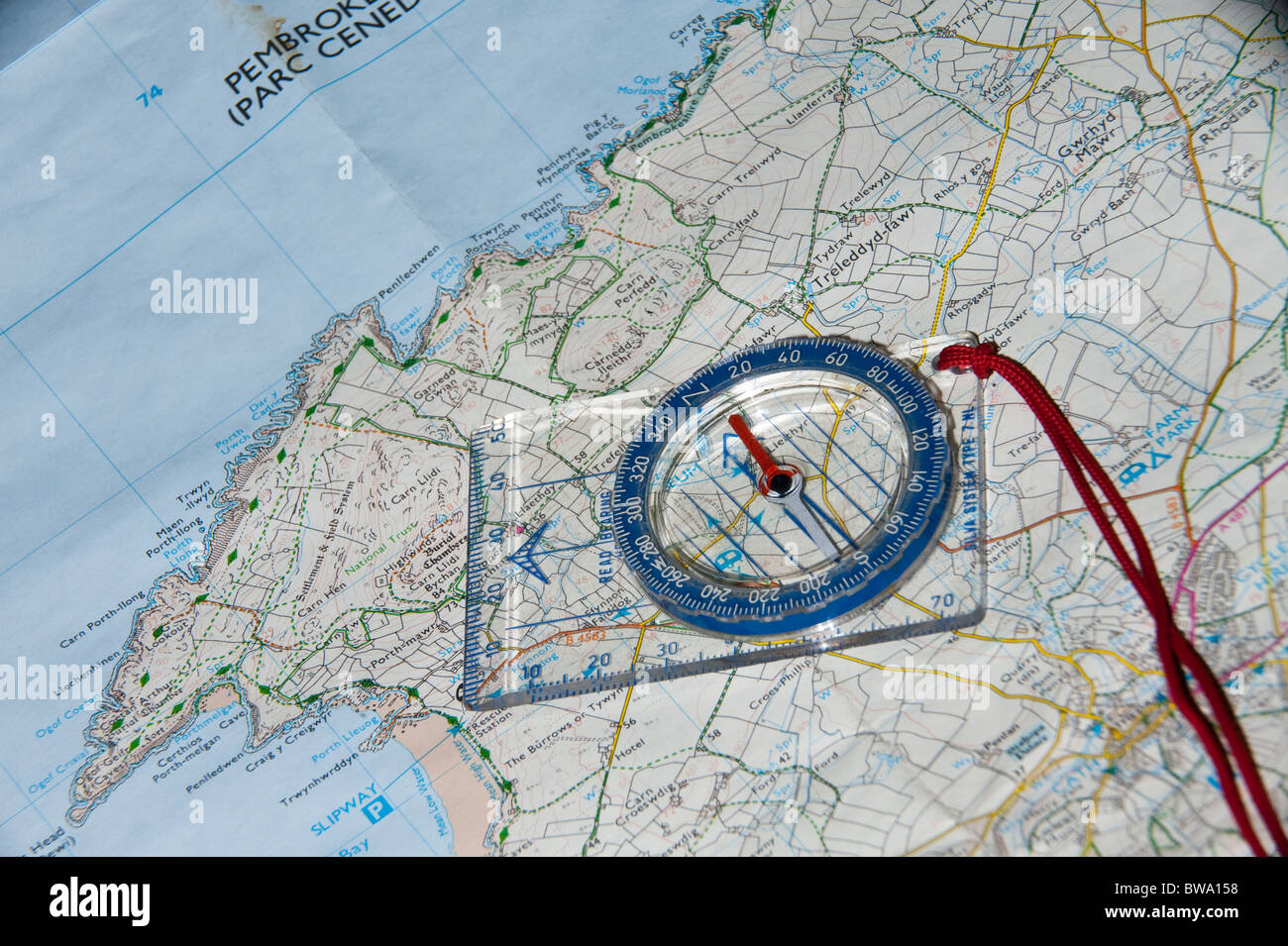 Map compass being used route hi-res stock photography and images - Alamy