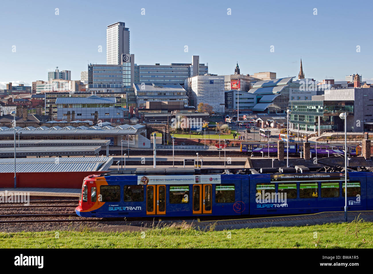Sheffield tram train hi-res stock photography and images - Alamy