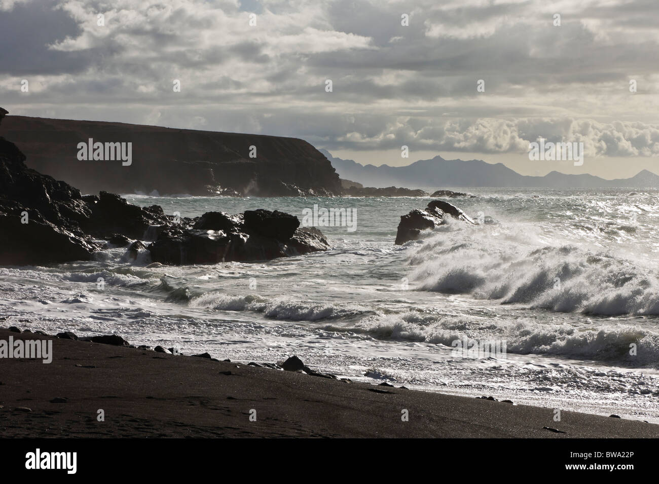 Fuerteventura, Canary Islands - Ajuy, high swell making dramatic waves ...