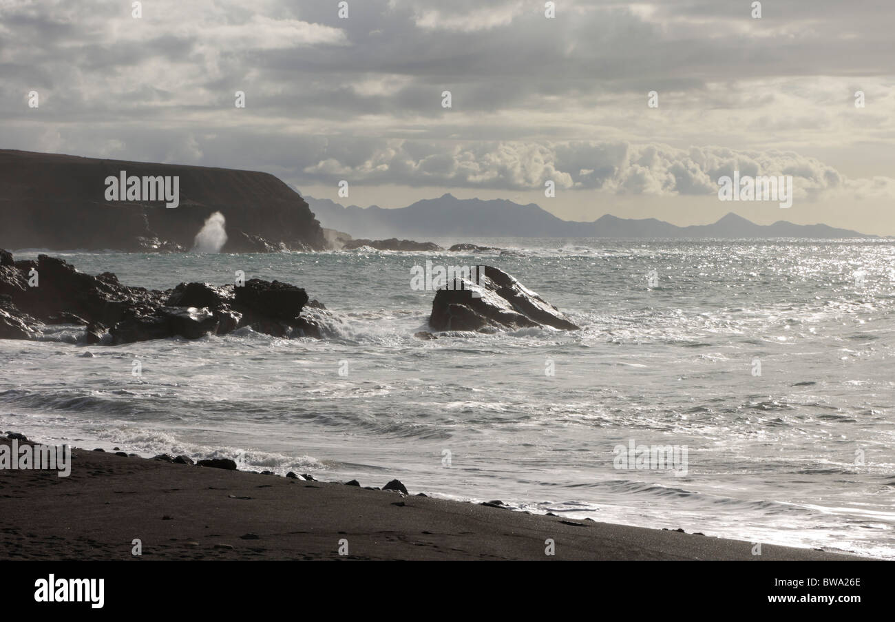 Fuerteventura, Canary Islands - Ajuy, high swell making dramatic waves ...