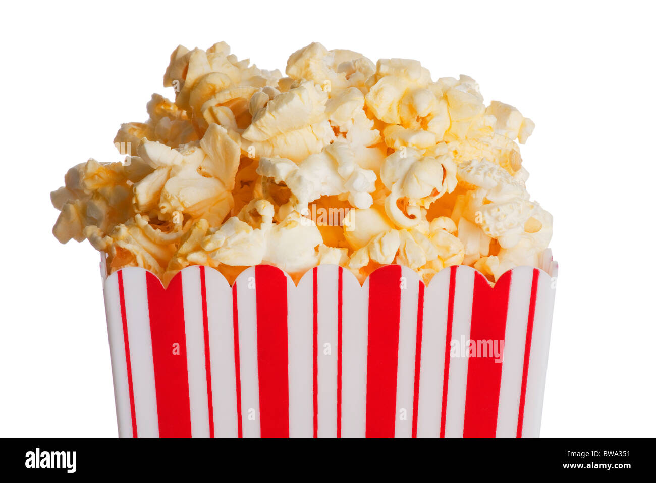 Box of popcorn isolated on a white background with a clipping path ...