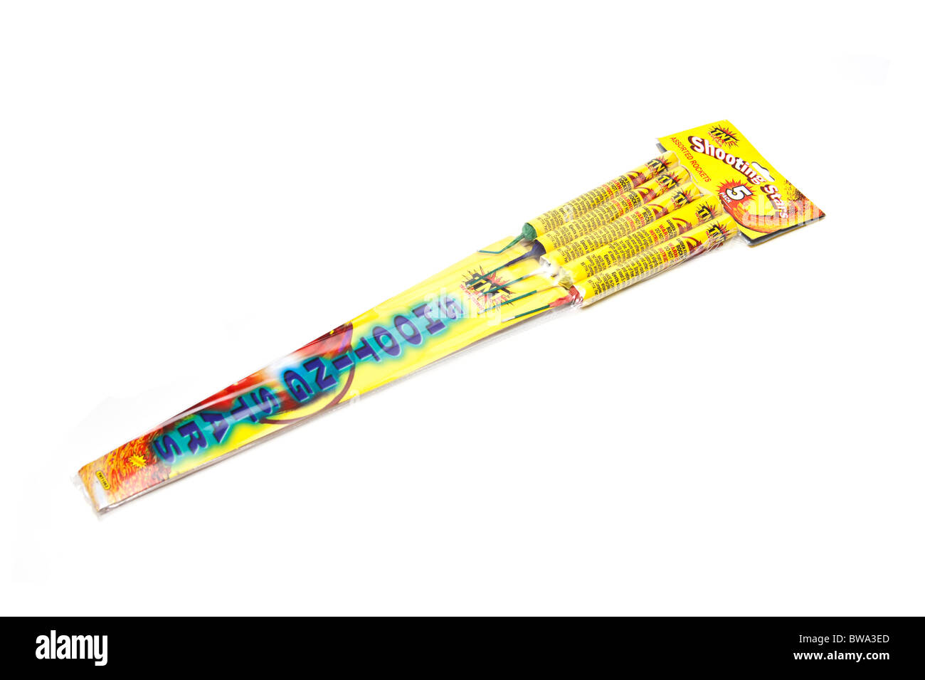 Firework rockets isolated on a white studio background Stock Photo - Alamy