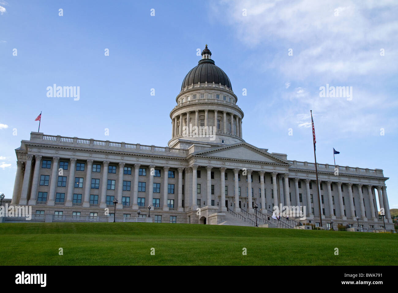 The Utah State Capitol building located on Capitol Hill in Salt Lake ...
