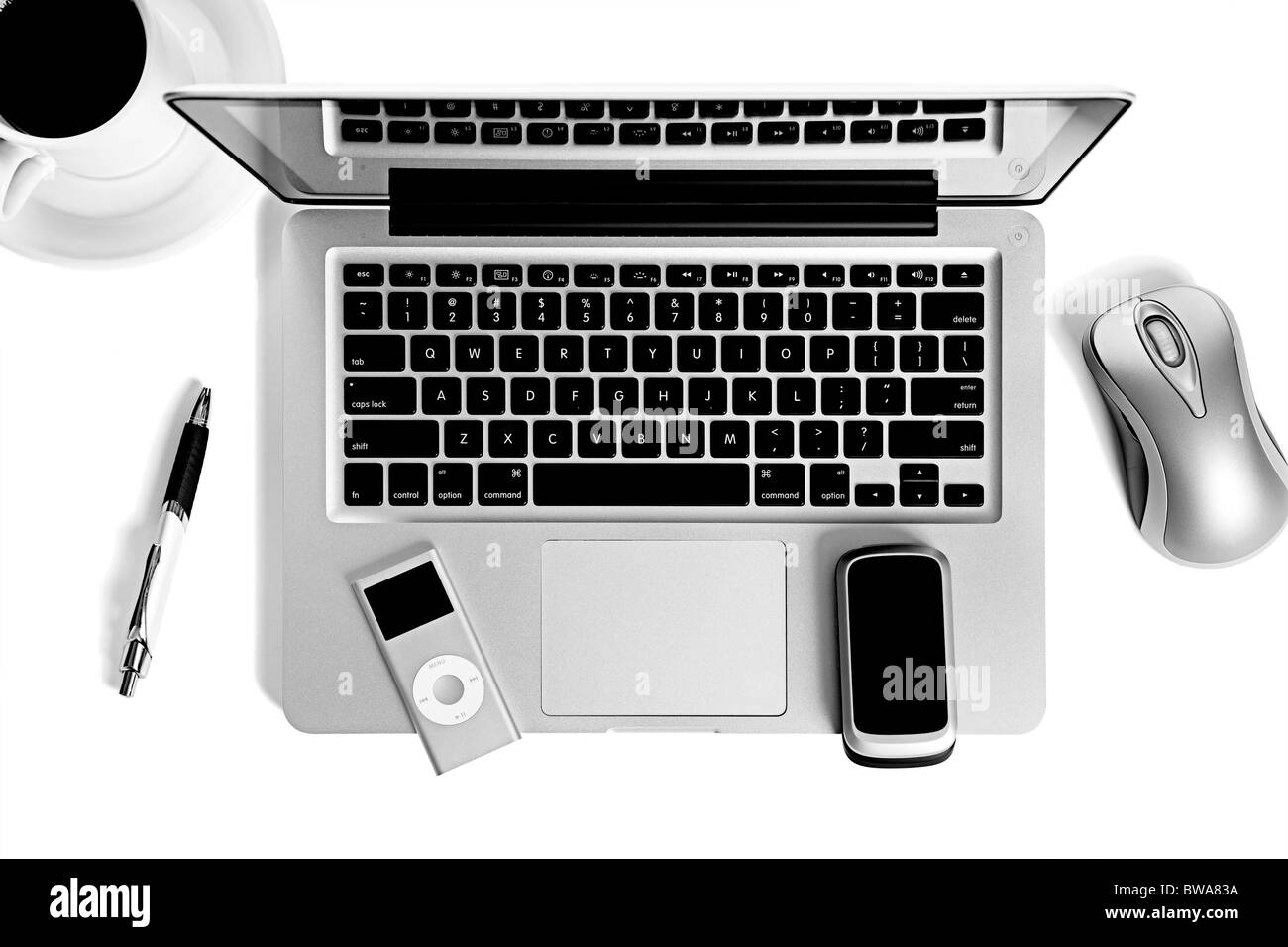 Laptop computer office still life Stock Photo - Alamy