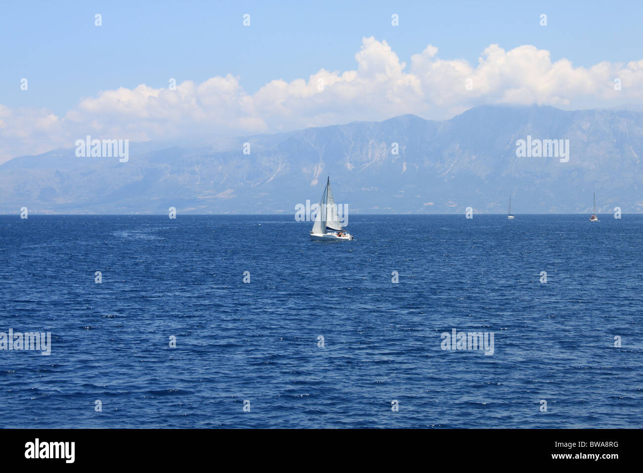 Sail boat Ionian sea Stock Photo - Alamy