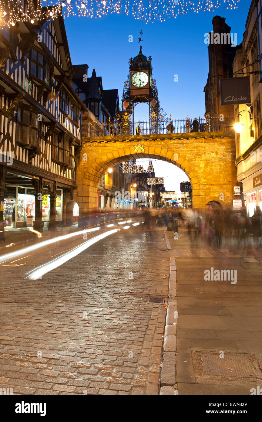 Eastgate Clock at Night Chester Cheshire Stock Photo - Alamy