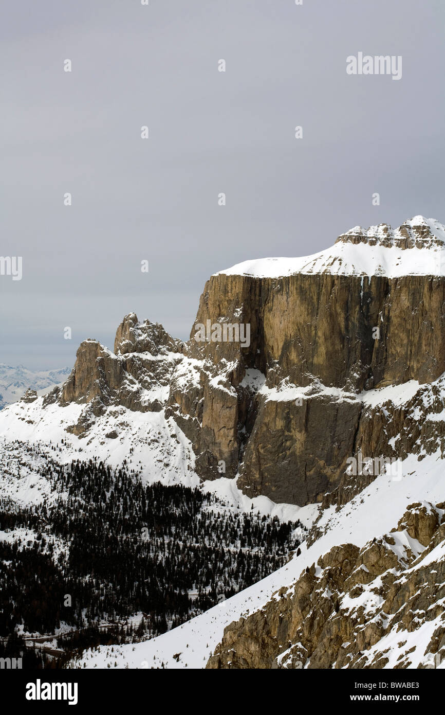 The Gruppo Sella, Sella Gruppe from above The Passo Sella, Sellajoch ...