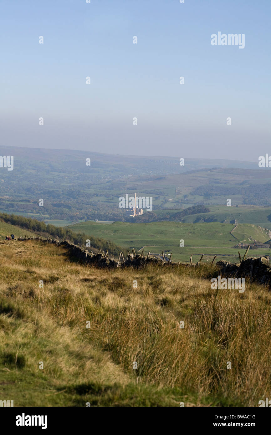 The Hope Valley Cement Works and Quarry from Rushup Edge near Edale ...
