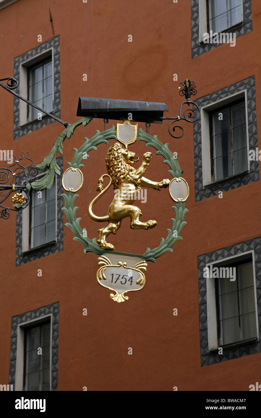 Austria Innsbruck Tirol Tyrol Old Town hotel signs gold Stock Photo - Alamy