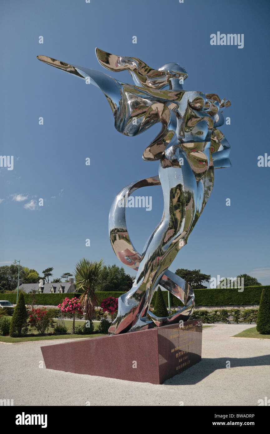 The World Peace Statue, Grandcamp Maisy, Normandy, France Stock Photo ...