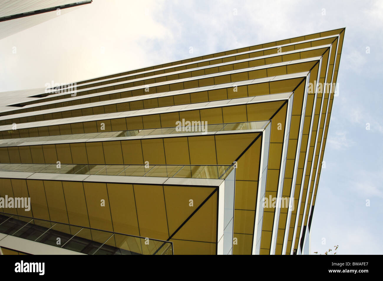 Pointy yellow abstract architecture detail Stock Photo - Alamy