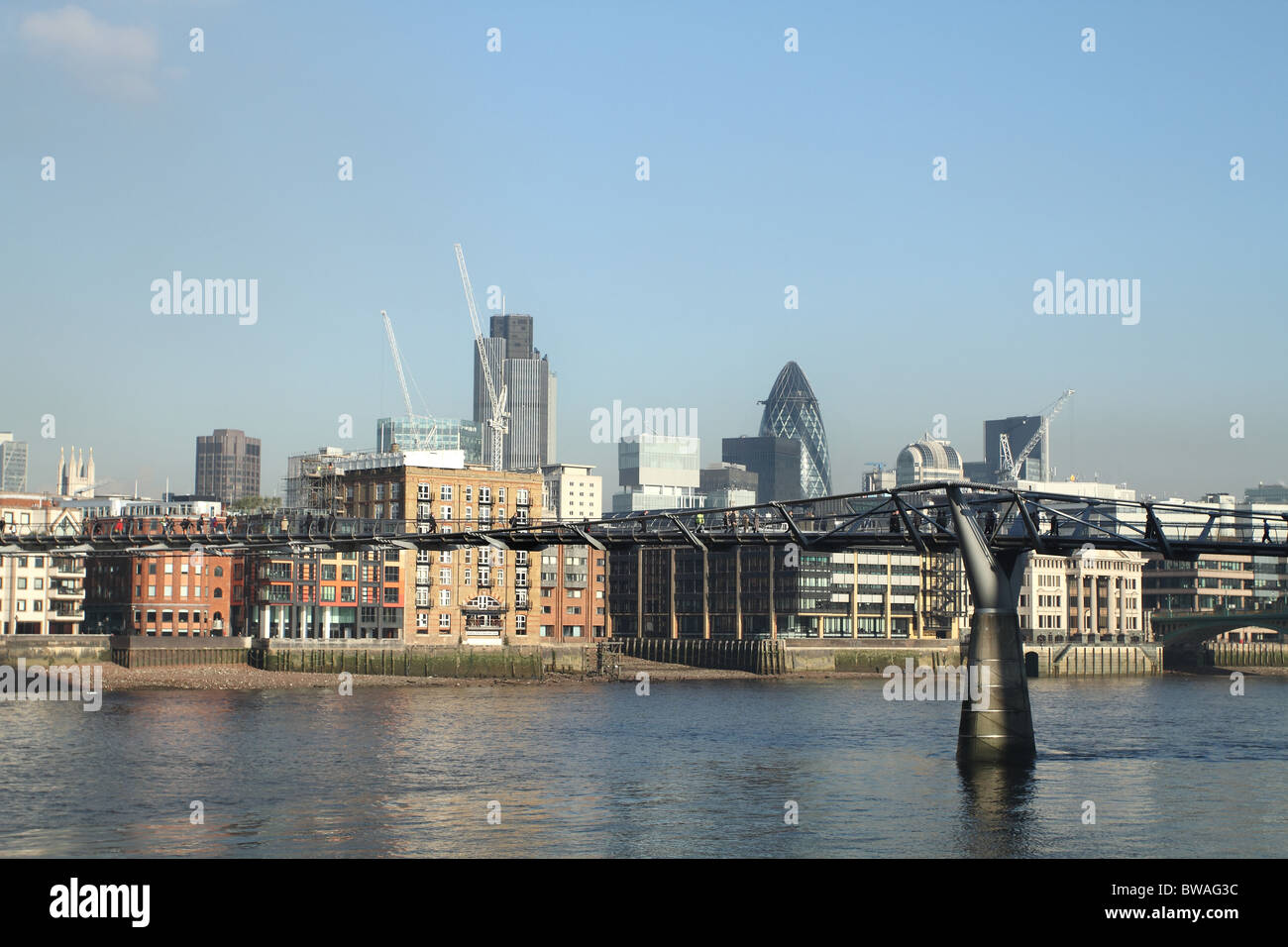 The Millennium Bridge over the Thames in London Stock Photo - Alamy