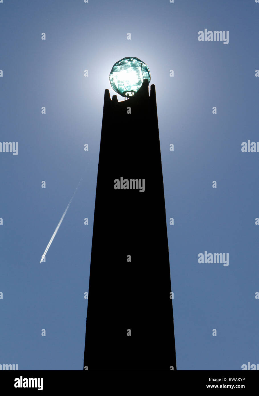 Gnomon of a giant sundial outside the Galileo Museum, with the sun ...