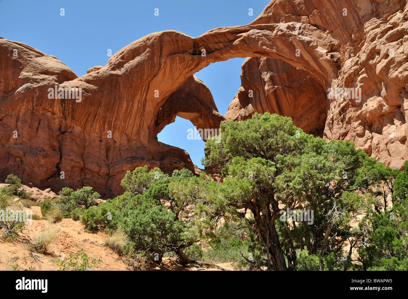 Double Arch - Arches National Park Stock Photo - Alamy