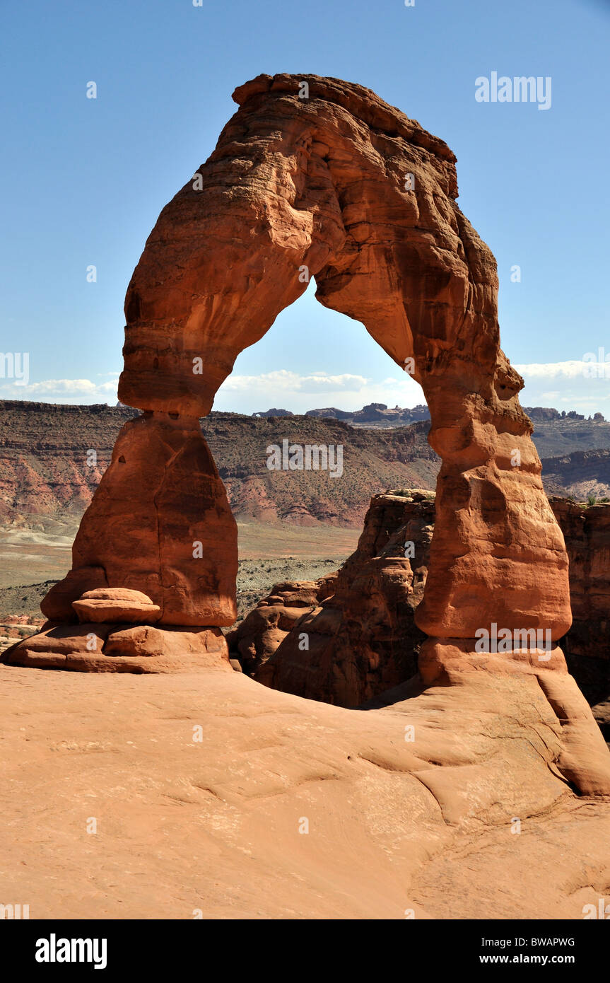 Delicate Arch with South Window in the Distance Stock Photo - Alamy