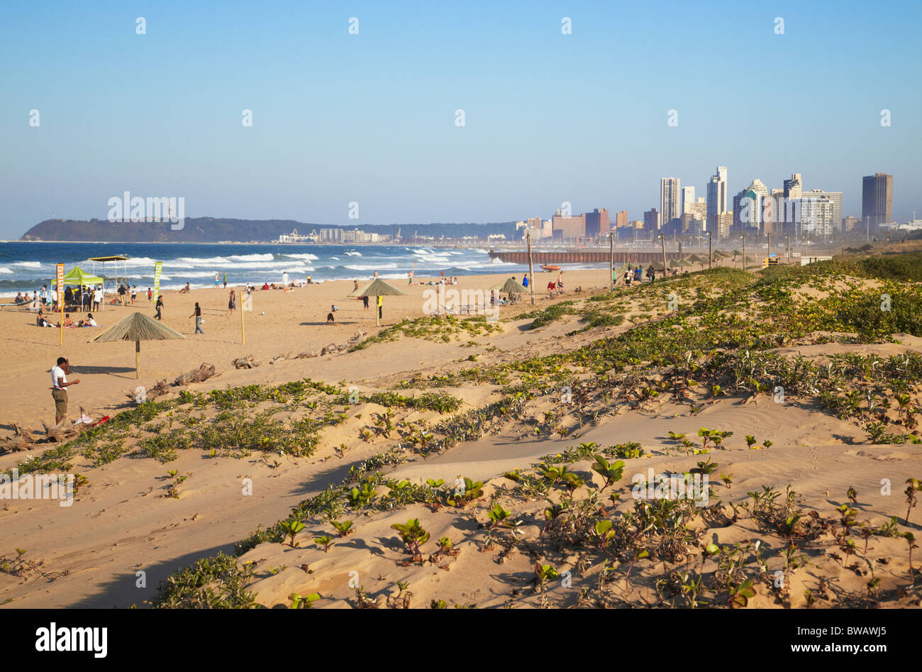View of Durban skyline and beachfront, Durban, KwaZulu-Natal, South ...