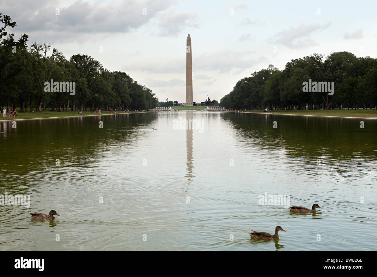 Washington monument and reflecting pool, Washington DC, USA Stock Photo ...