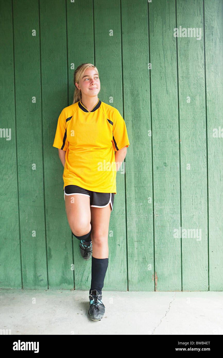 Portrait of a girl soccer player Stock Photo - Alamy