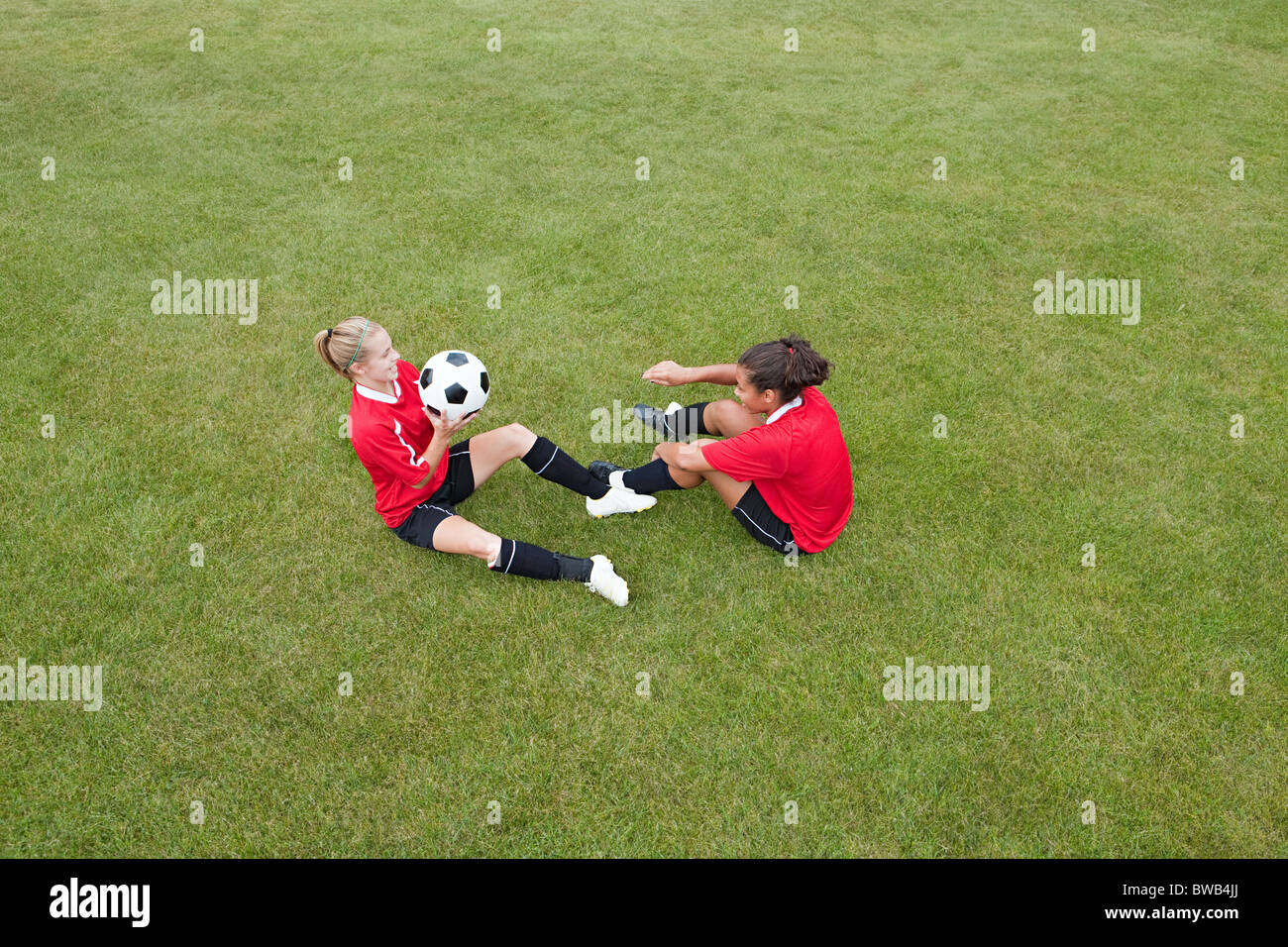 Girls doing soccer practice Stock Photo - Alamy
