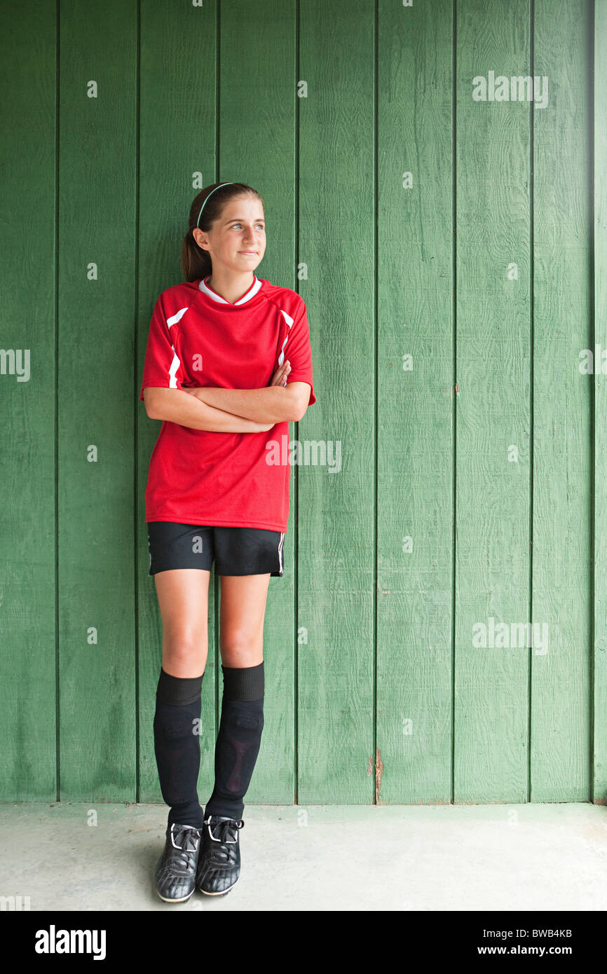 Portrait of a girl soccer player Stock Photo - Alamy
