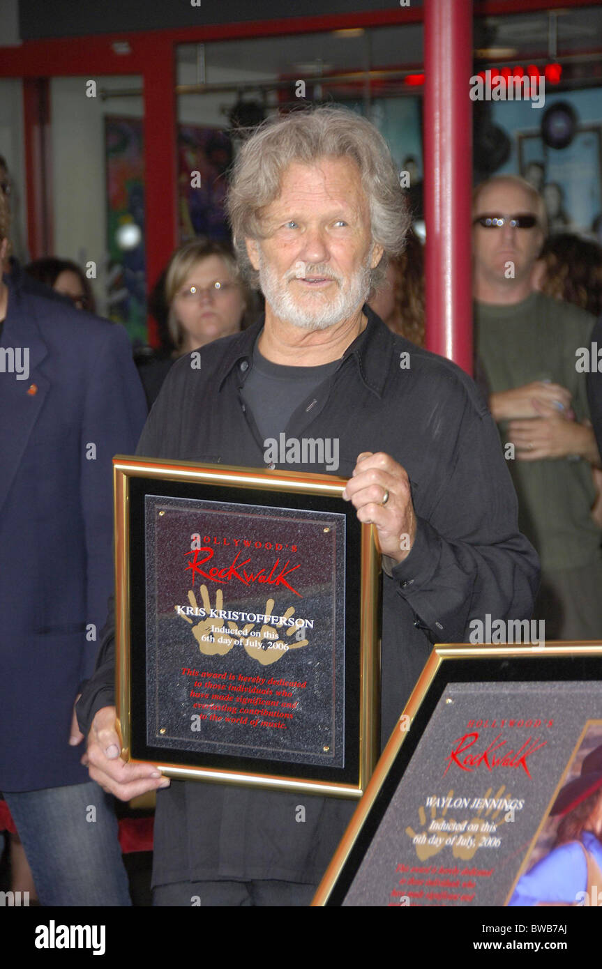 Hollywood RockWalk Induction of Kris Kristofferson Stock Photo - Alamy