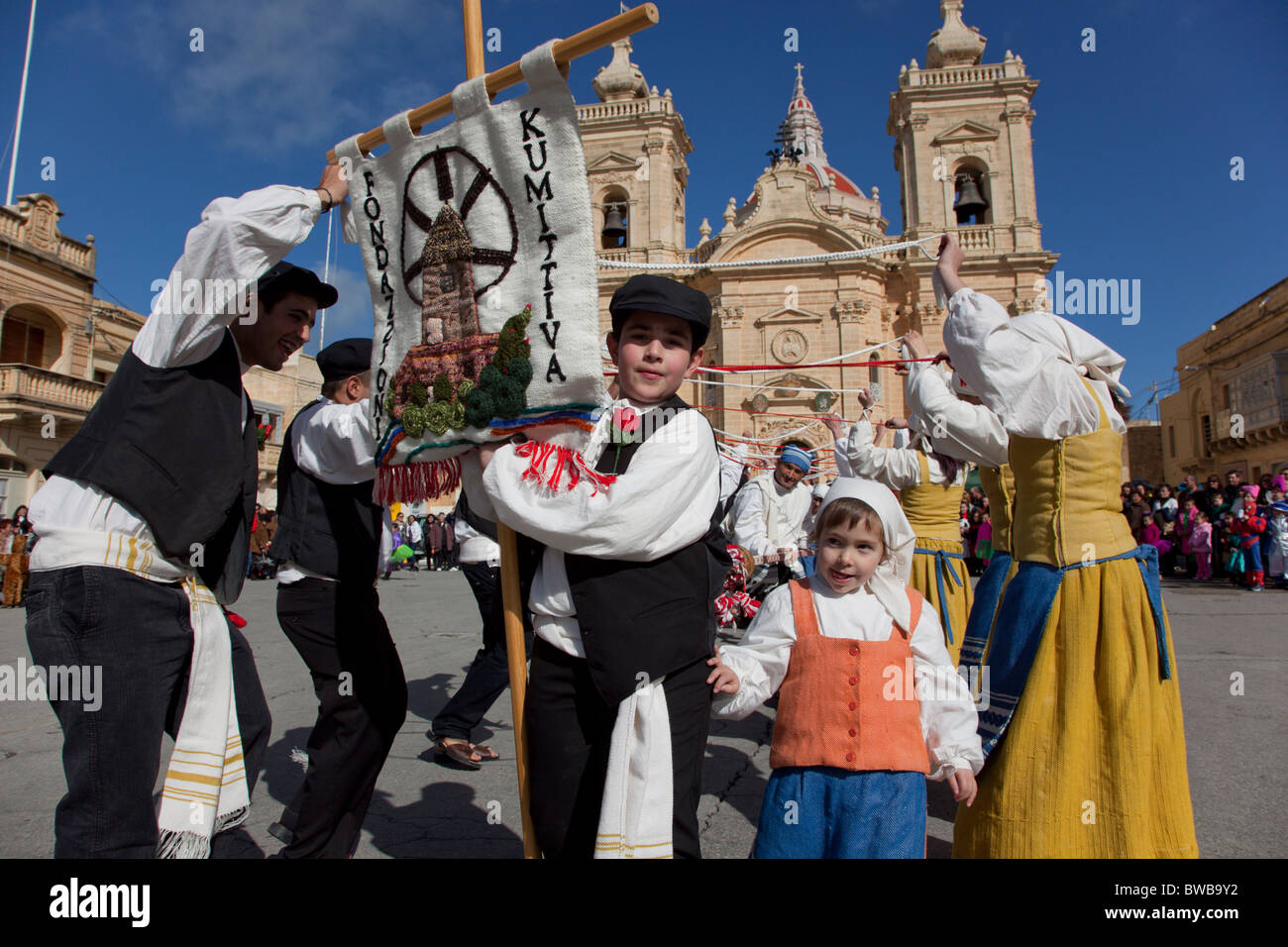 Participant couples performing a medieval dance of gaiety and love and ...