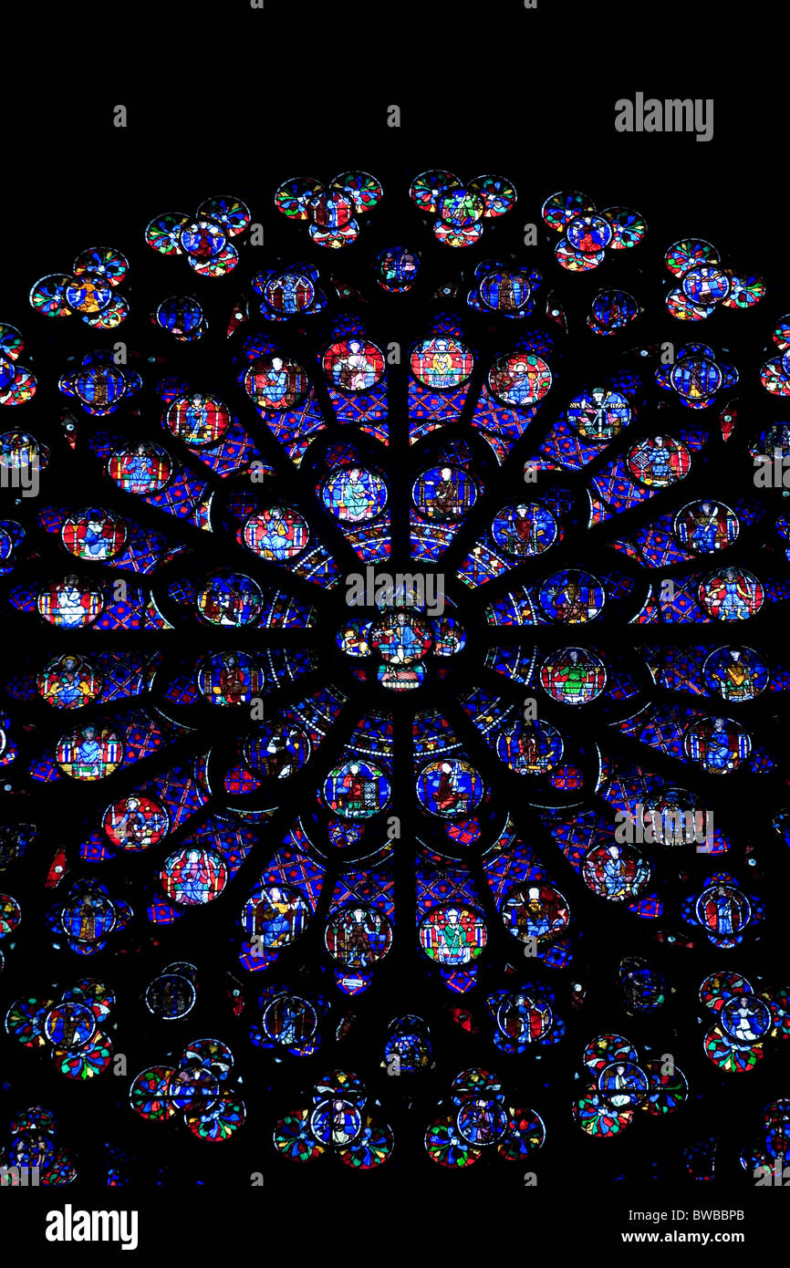 Rose window at Notre-Dame cathedral Stock Photo - Alamy