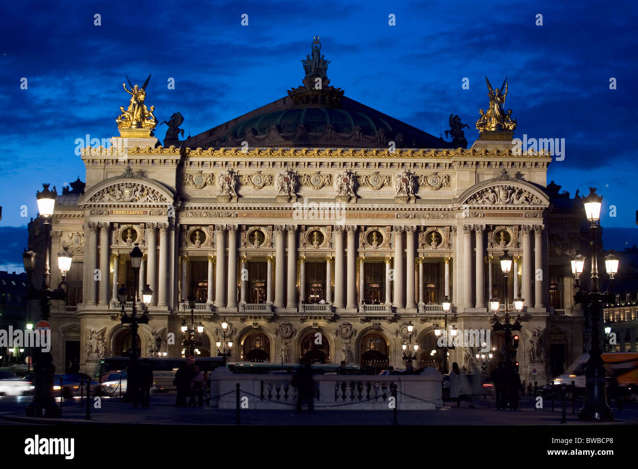 Opera Palais Garnier illuminated at night Stock Photo - Alamy