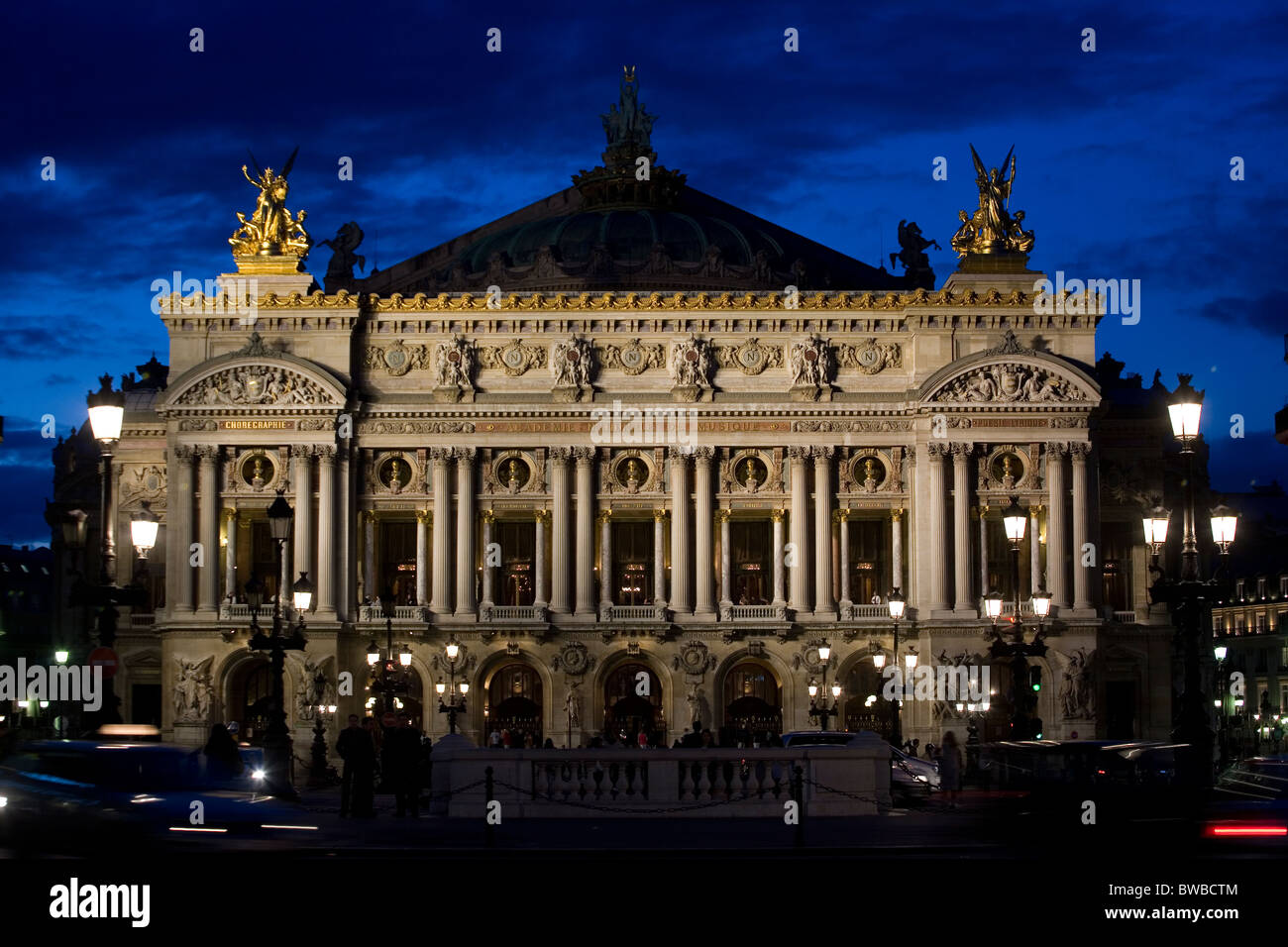 Opéra Palais Garnier illuminated at night Stock Photo - Alamy