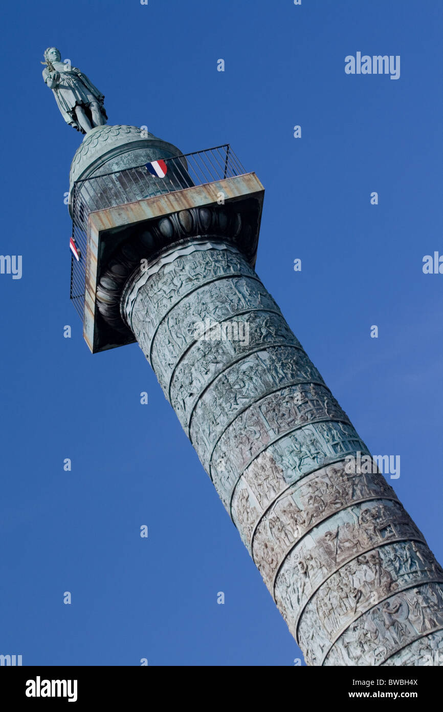 Statue of Napoleon atop the bronze column on place Vendôme Stock Photo ...