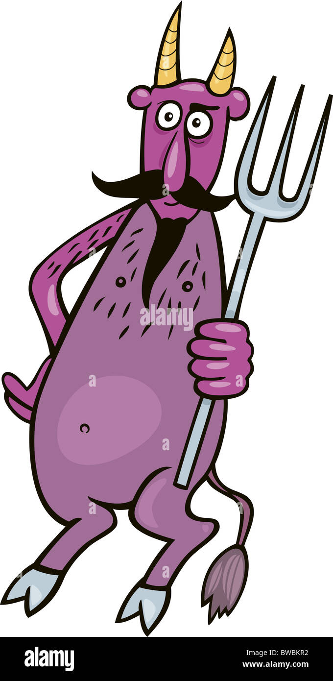 Cartoon devil fork hi-res stock photography and images - Alamy