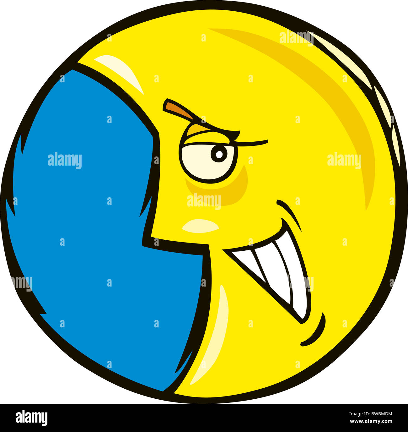 Cartoon illustration of funny moon Stock Photo - Alamy