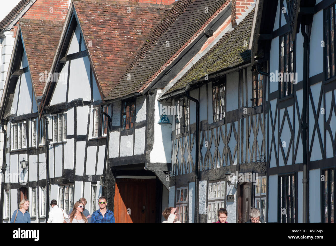 Old Tudor houses on Mill street in Warwick, UK Stock Photo - Alamy