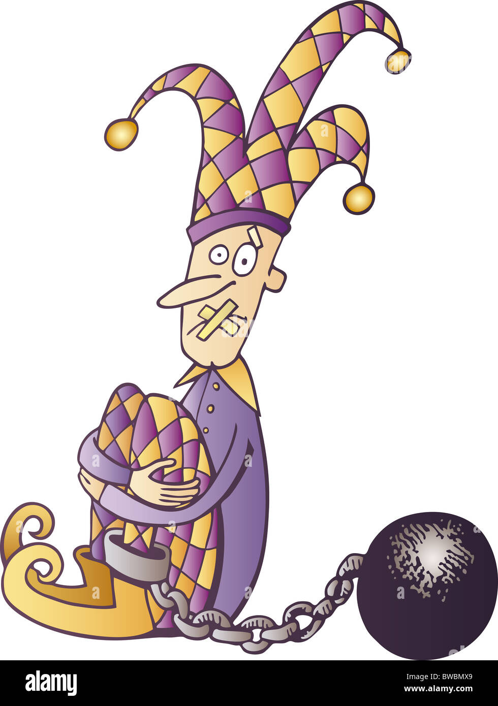 Illustration of jailed and censored jester Stock Photo - Alamy Illustration of jailed and censored jester Stock Photo - Alamy