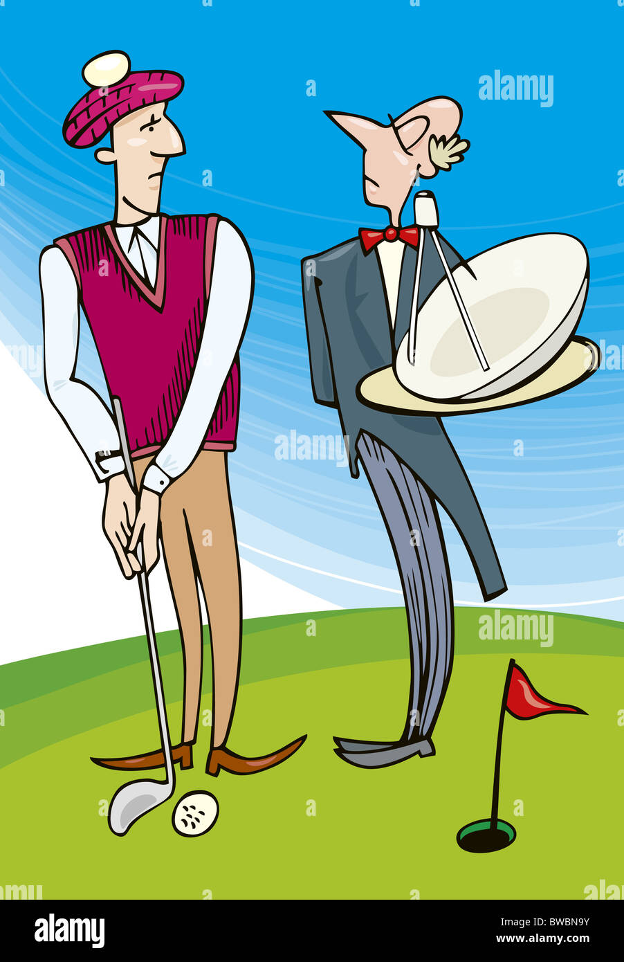 Illustration of Lord playing golf Stock Photo - Alamy