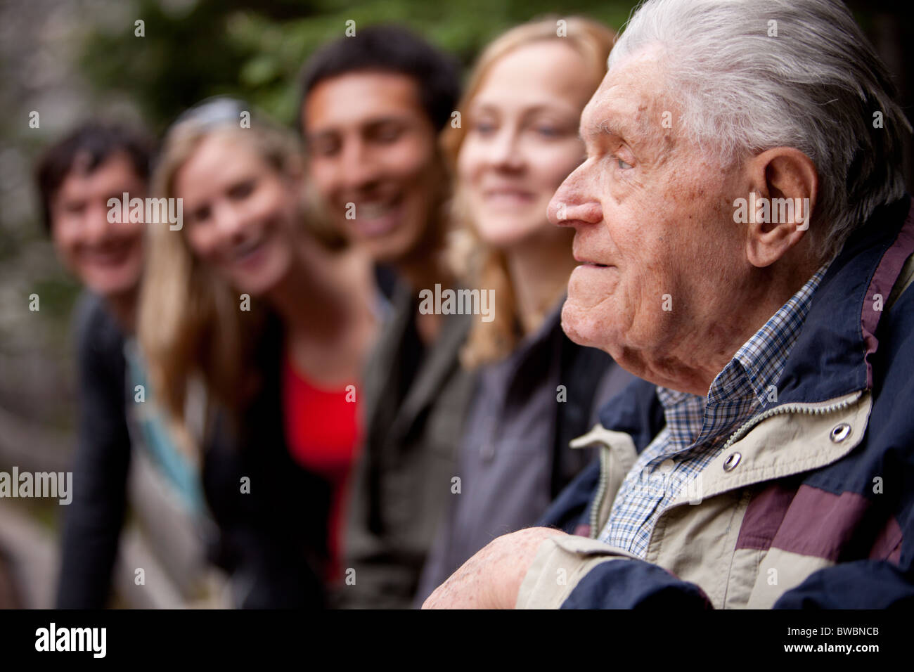 Elderly man telling story hi-res stock photography and images - Alamy