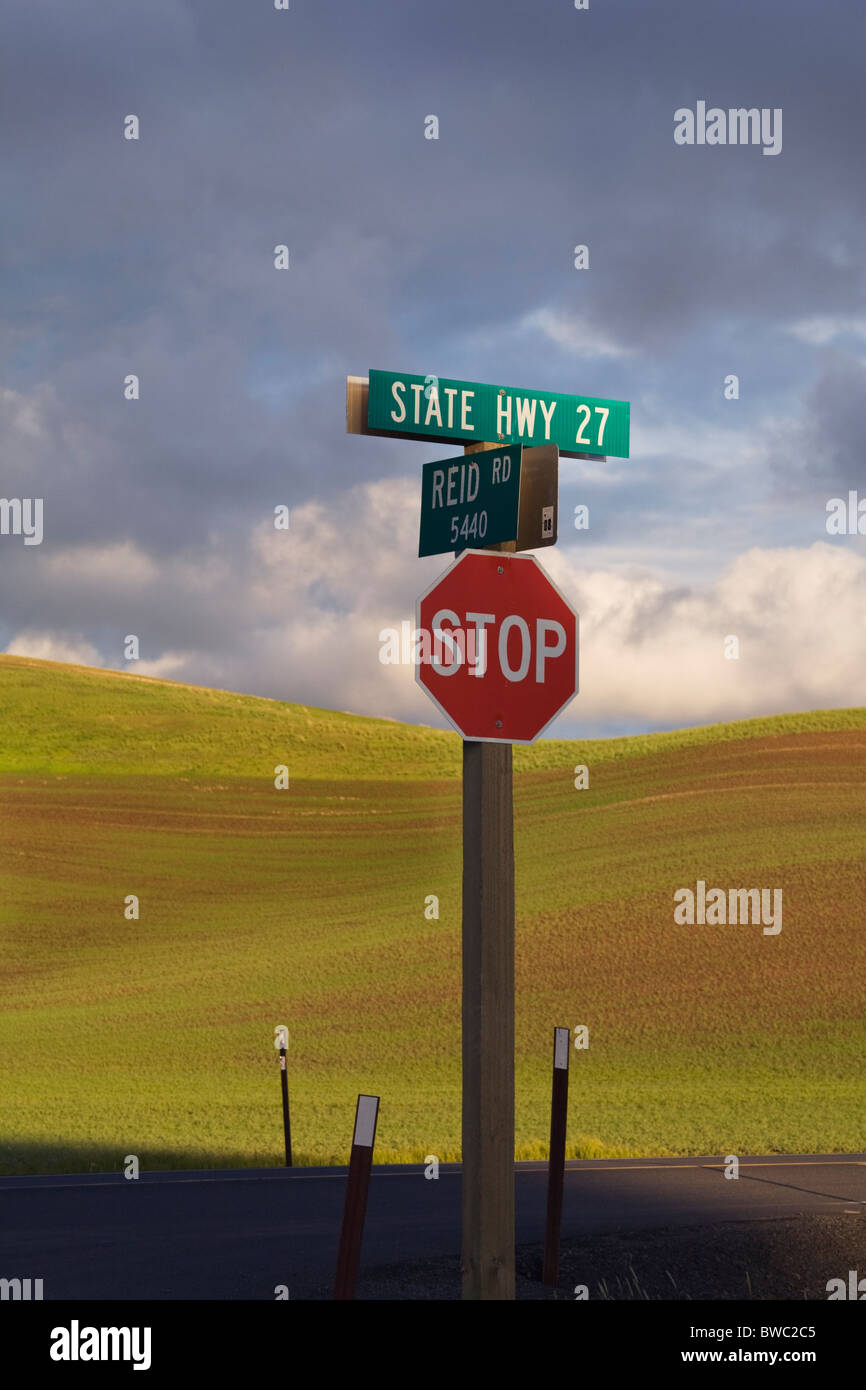 Road Signs, Palouse, Washington State, USA Stock Photo - Alamy