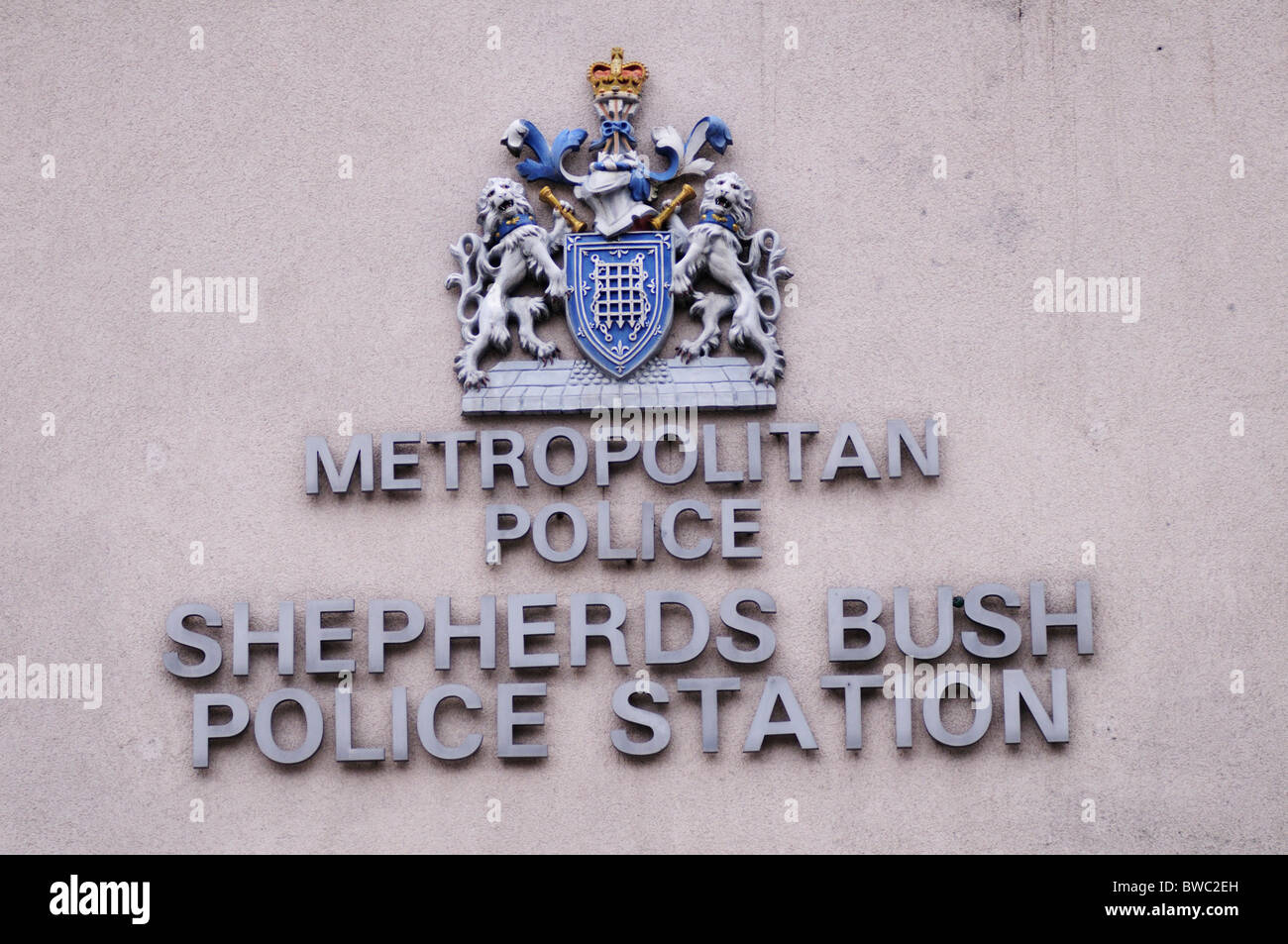Metropolitan Police Shepherds Bush Police Station Sign, London, England ...