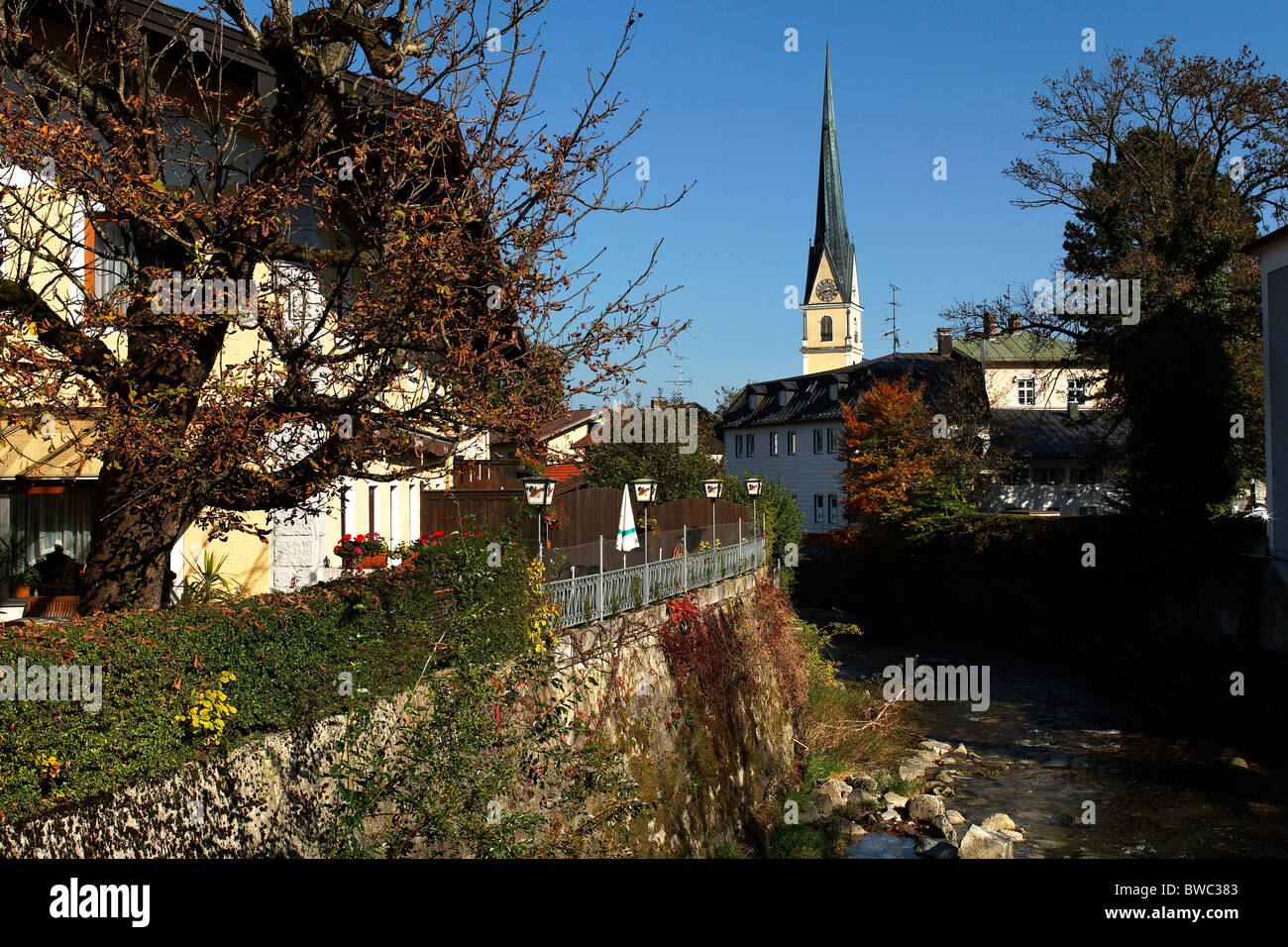 Town of Prien in Autumn, Prien Chiemgau Upper Bavaria Germany Stock ...