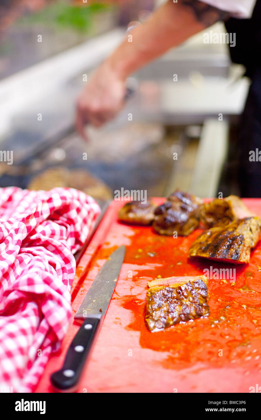 vintage barbeque meat Stock Photo - Alamy