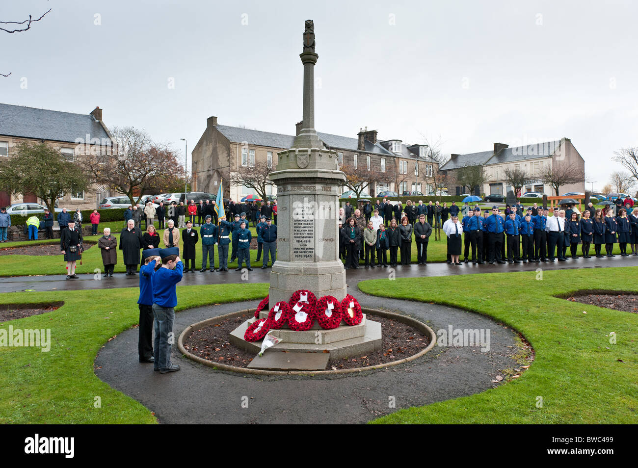 Remembrance Sunday Ceremony and Parade in Carluke, South Lanarkshire ...