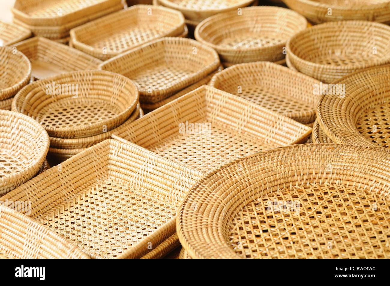 Closeup woven straw baskets hi-res stock photography and images - Alamy