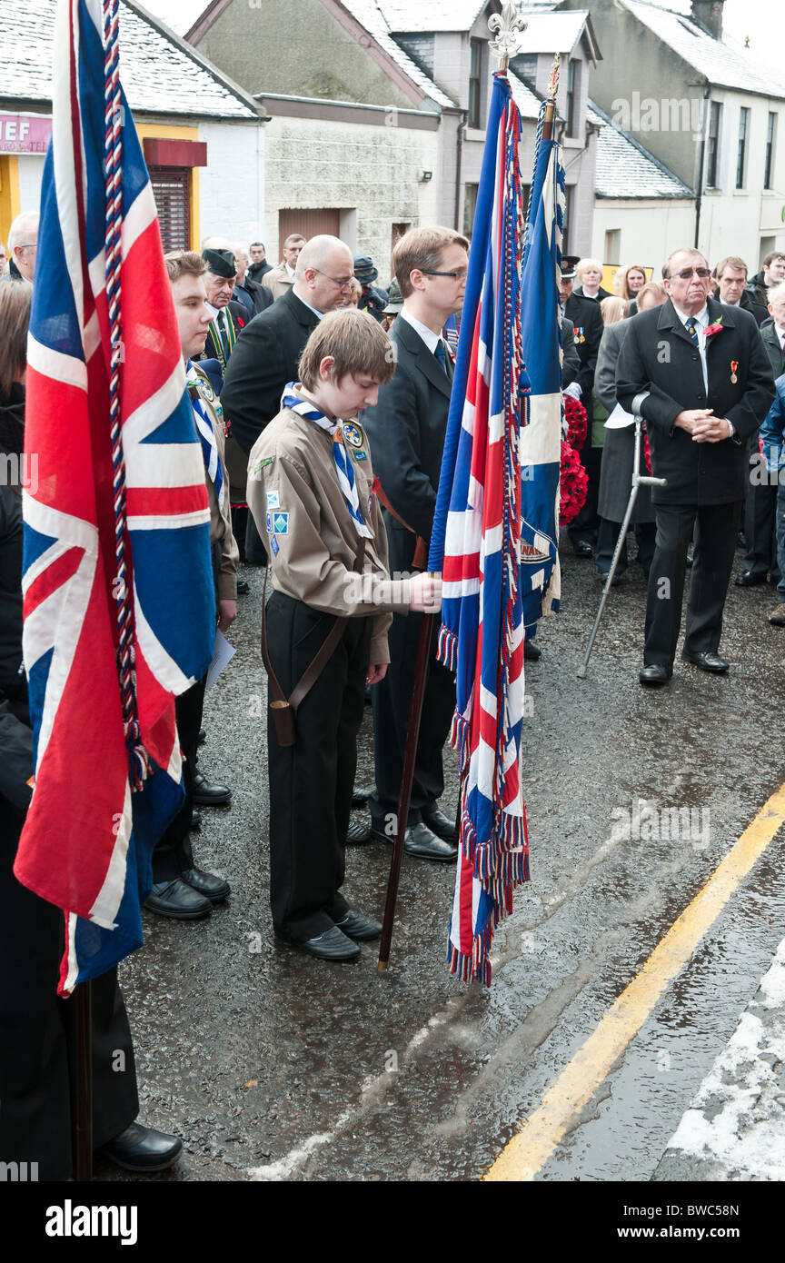 Remembrance Sunday ceremony and parade in Lanark, South Lanarkshire ...