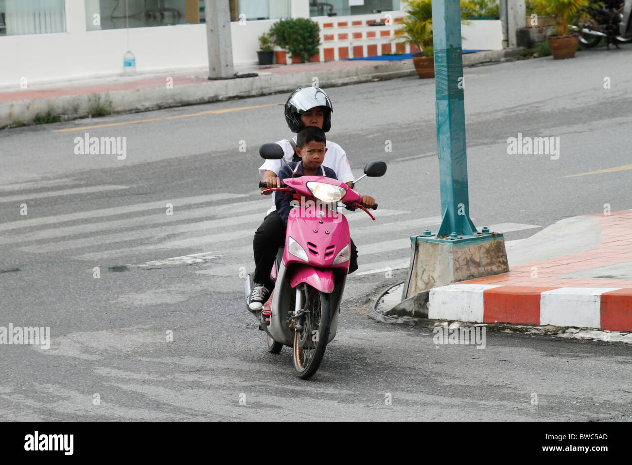 Motorbike (motorcycle, scooter) riders of Bangkok, Thailand October ...