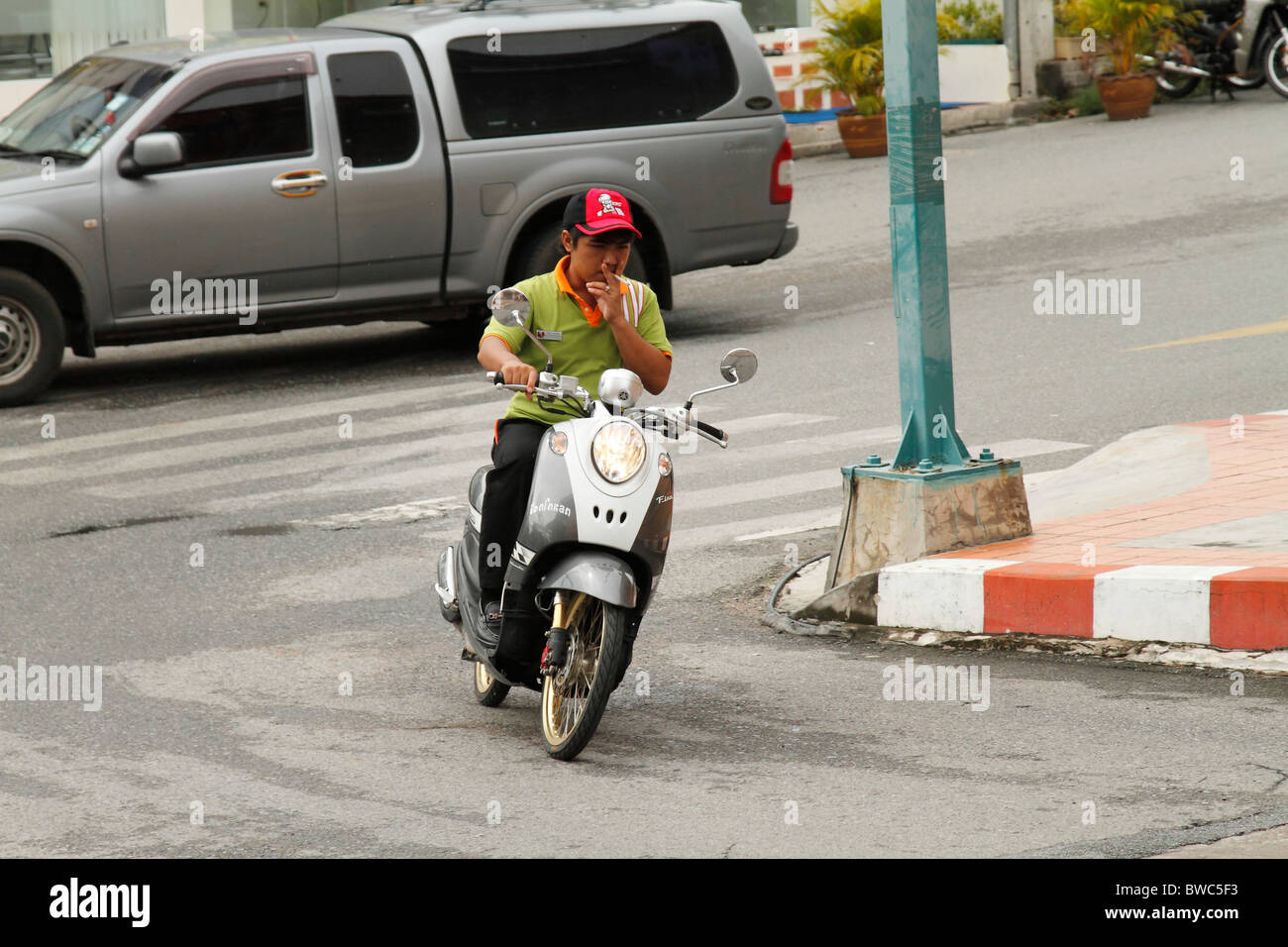 Motorbike (motorcycle, scooter) riders of Bangkok, Thailand October ...
