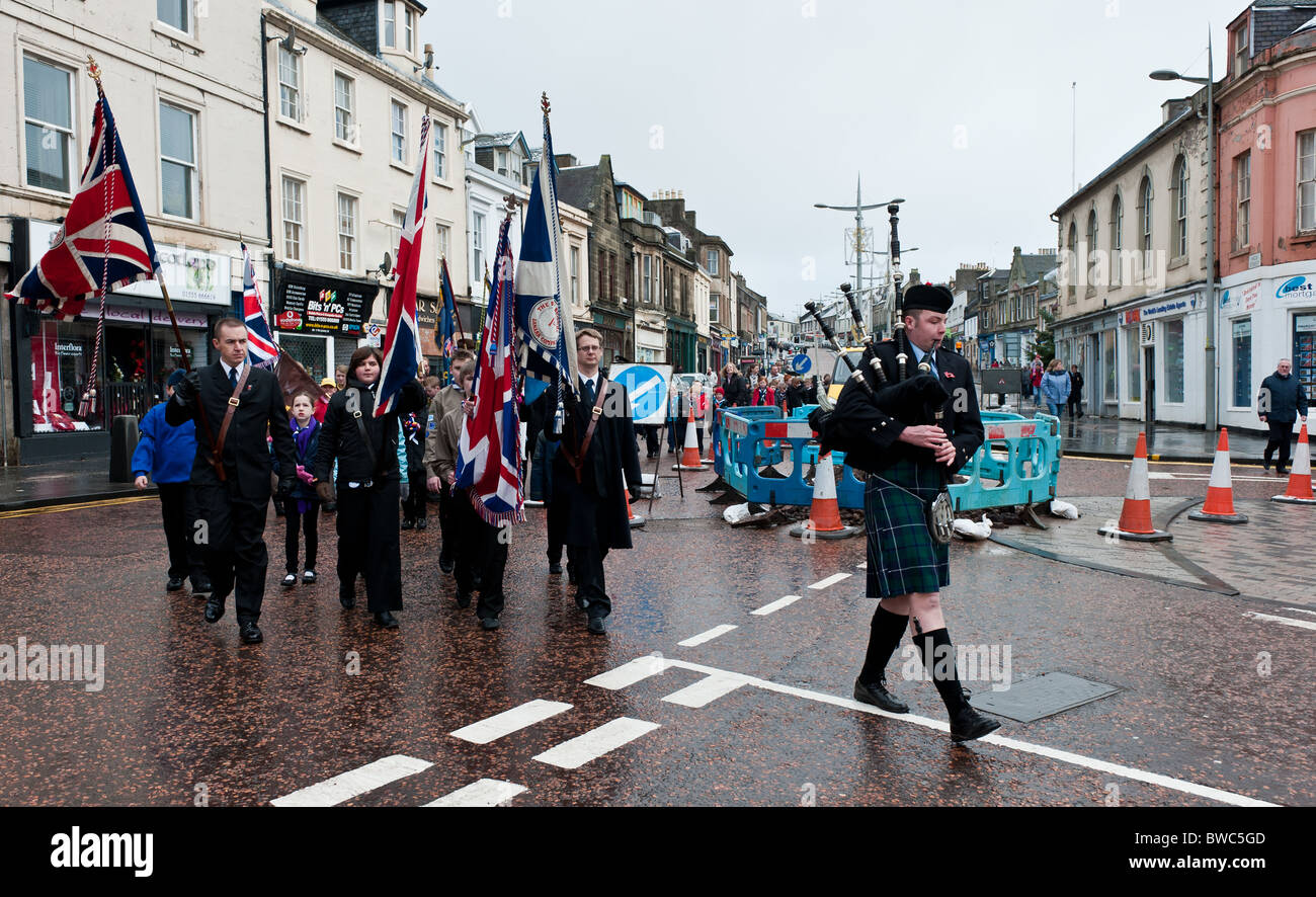 Remembrance Sunday Ceremony and Parade in Lanark, South Lanarkshire ...