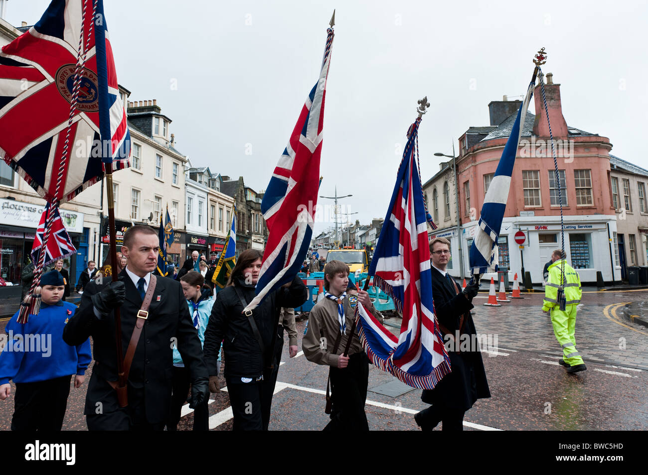 Remembrance Sunday Ceremony and Parade in Lanark, South Lanarkshire ...