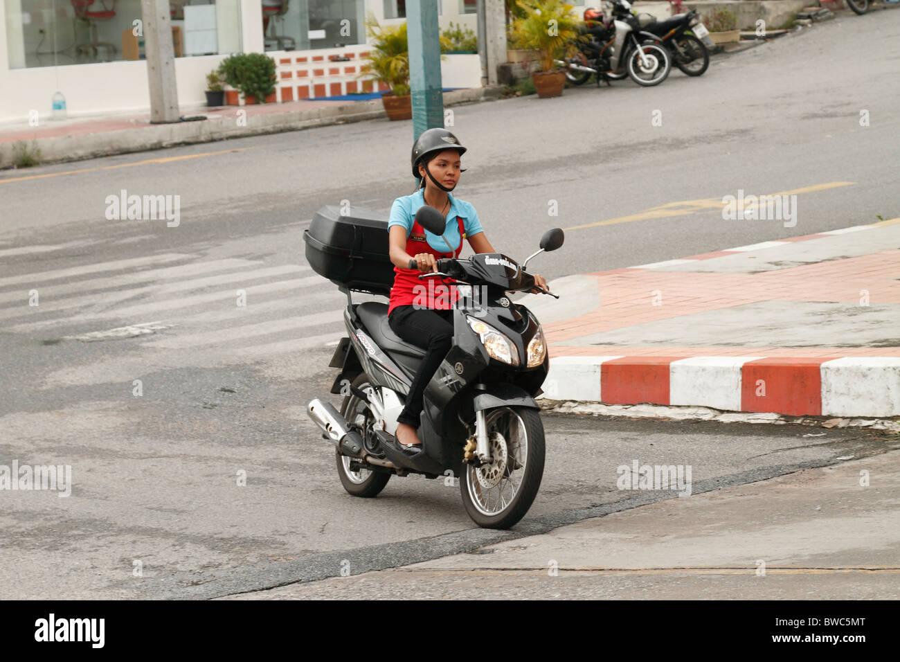 Motorbike (motorcycle, scooter) riders of Bangkok, Thailand October ...